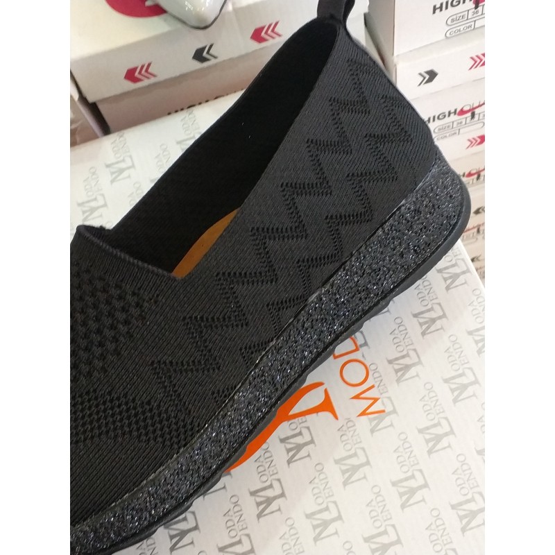 Marjina kadın mevsimlik ayakkabı örgü detaylı siyah