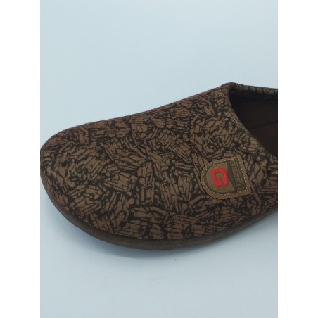 Gezer kışlık erkek terlik desenli kahve