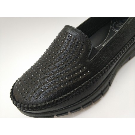 Casso Ortopedik taş detaylı anne ayakkabı siyah